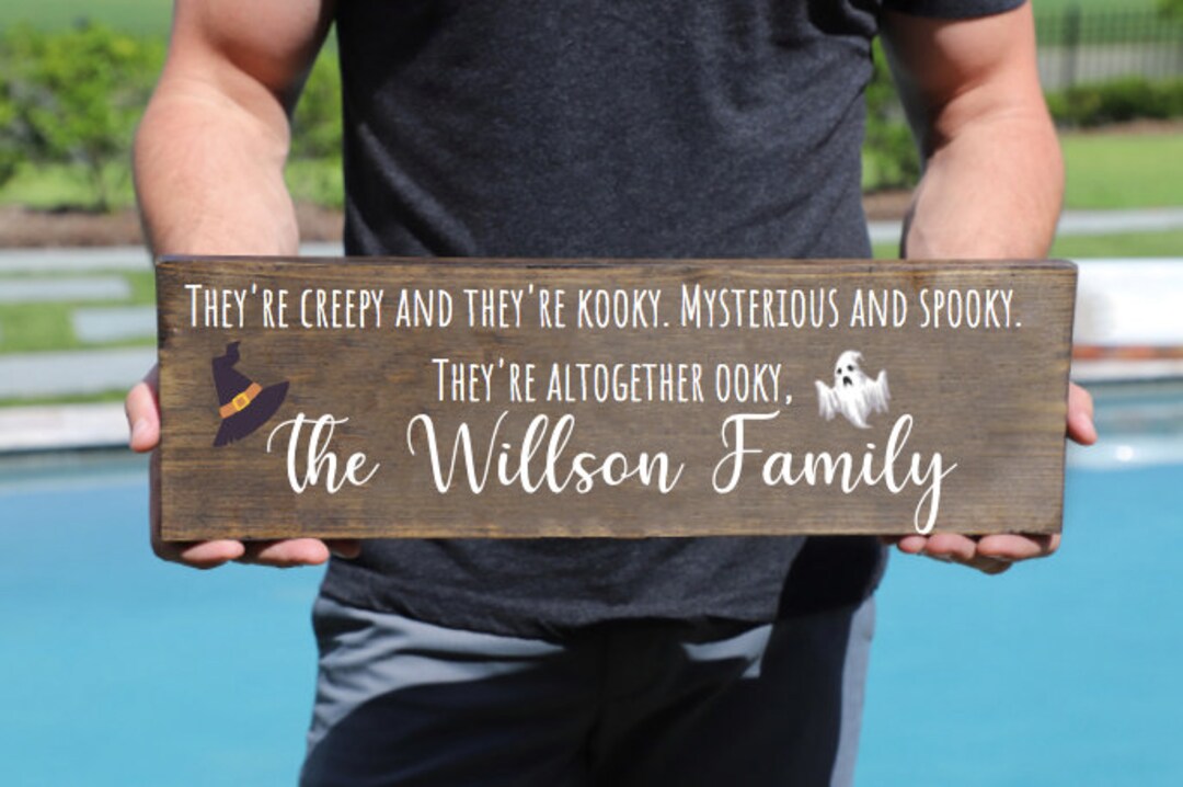 Addams Family Sign,personalized,your Surname,tombstone Shape,halloween ...