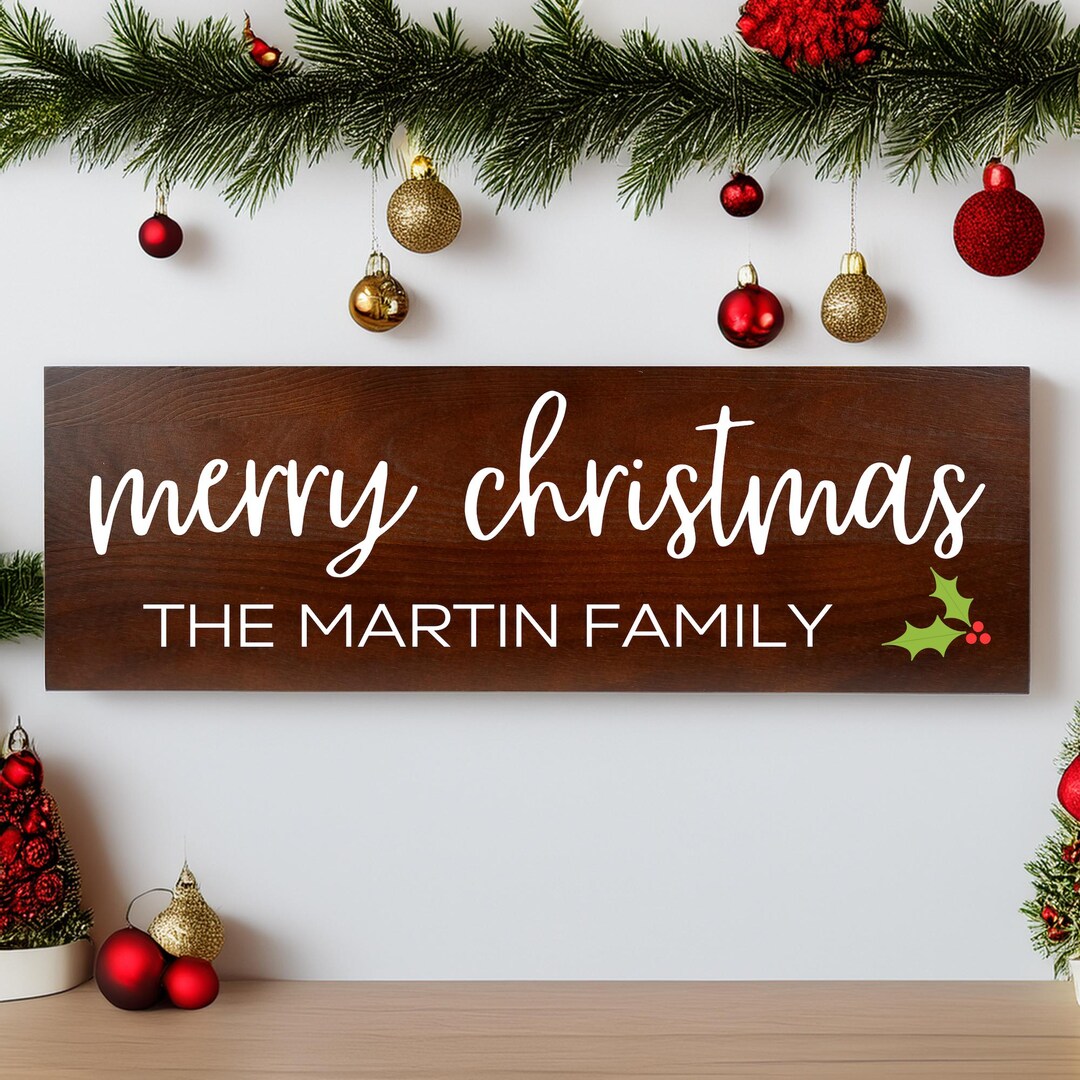 Personalized Christmas Family Name Sign: Farmhouse Holiday Decor - Etsy