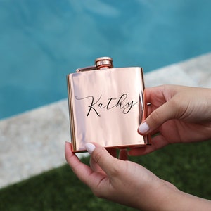 Rose Gold Flask Personalized Flask Flask for Women - Etsy