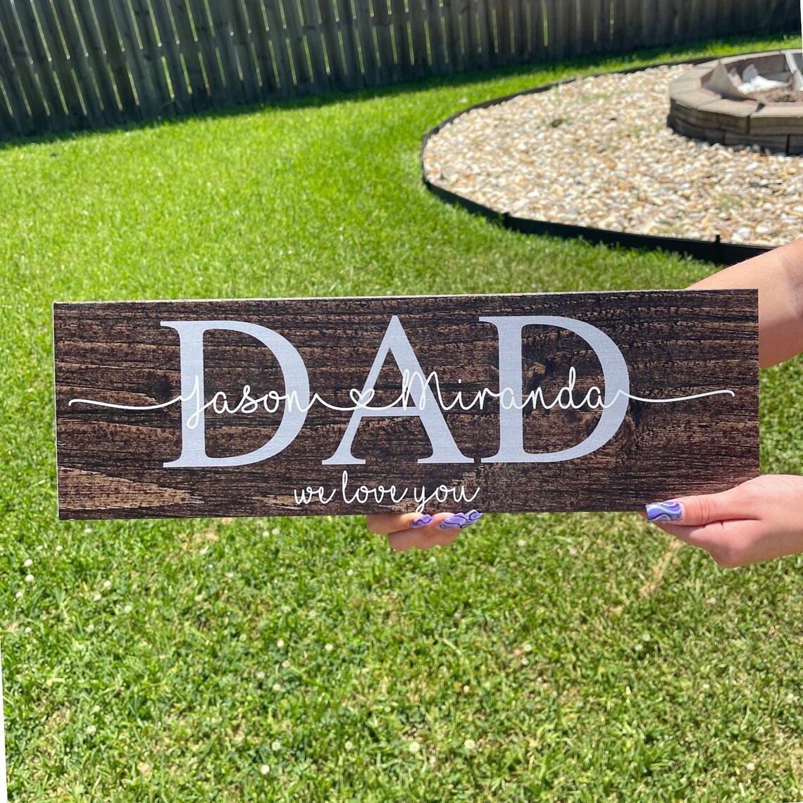 Dad Sign Father's Day Gift Rustic Wood Dad Sign Family - Etsy