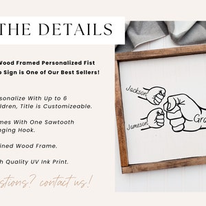 Fist Bump Dad and Kids Framed Sign Gift From Kids Sign Gifts for Dad ...