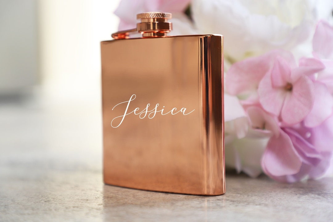 Rose Gold Flask Personalized Flask Flask for Women - Etsy