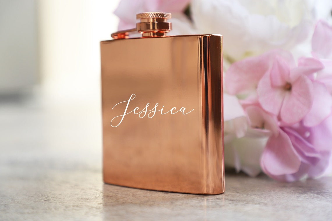 Rose Gold Flask Personalized Flask Flask for Women - Etsy