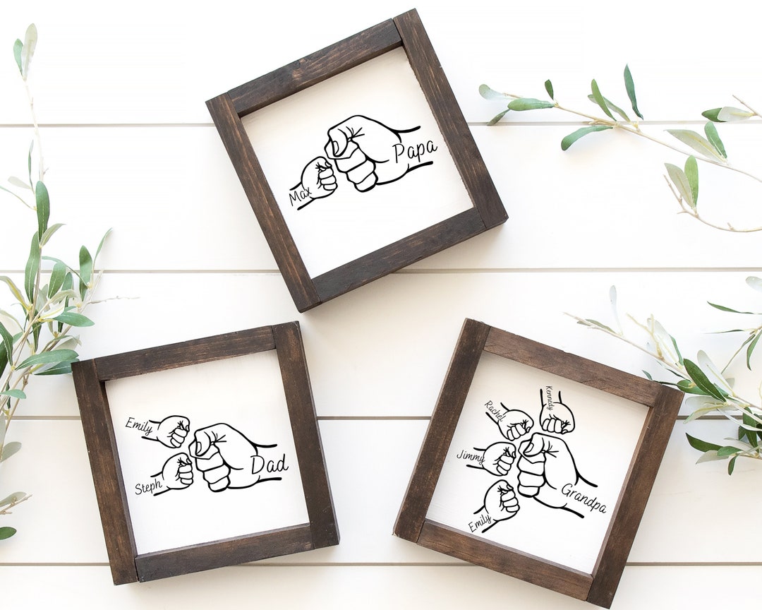 Fist Bump Dad and Kids Framed Sign Gift From Kids Sign Gifts for Dad ...