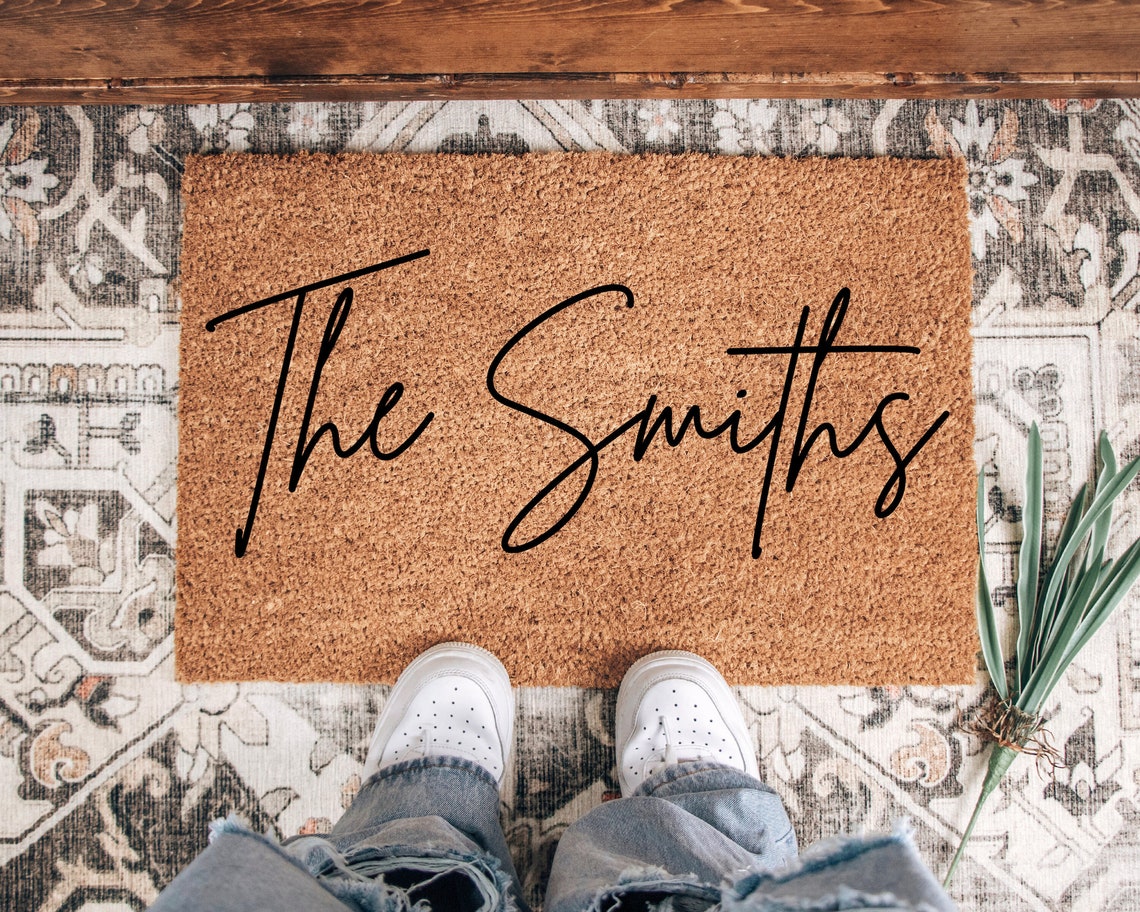 Personalized Welcome Mat Custom Door Mat Family Name - Etsy