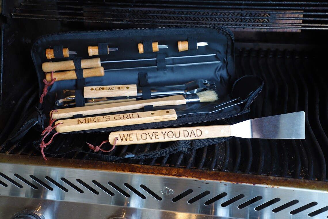 Personalized Grill Setgift for Dad BBQ Grill Toolsgrilling - Etsy