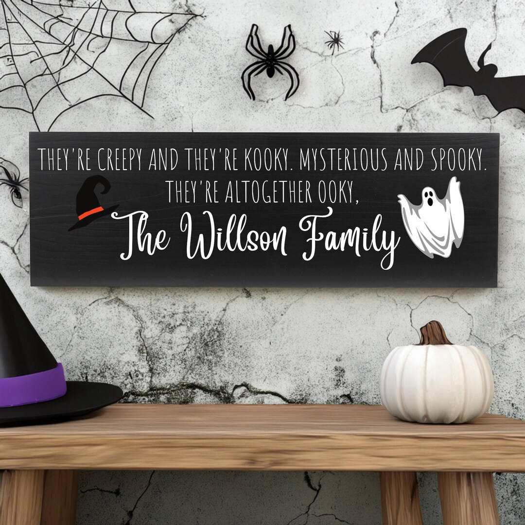 Custom Last Name Halloween Sign, Halloween Home Decor, Personalized ...