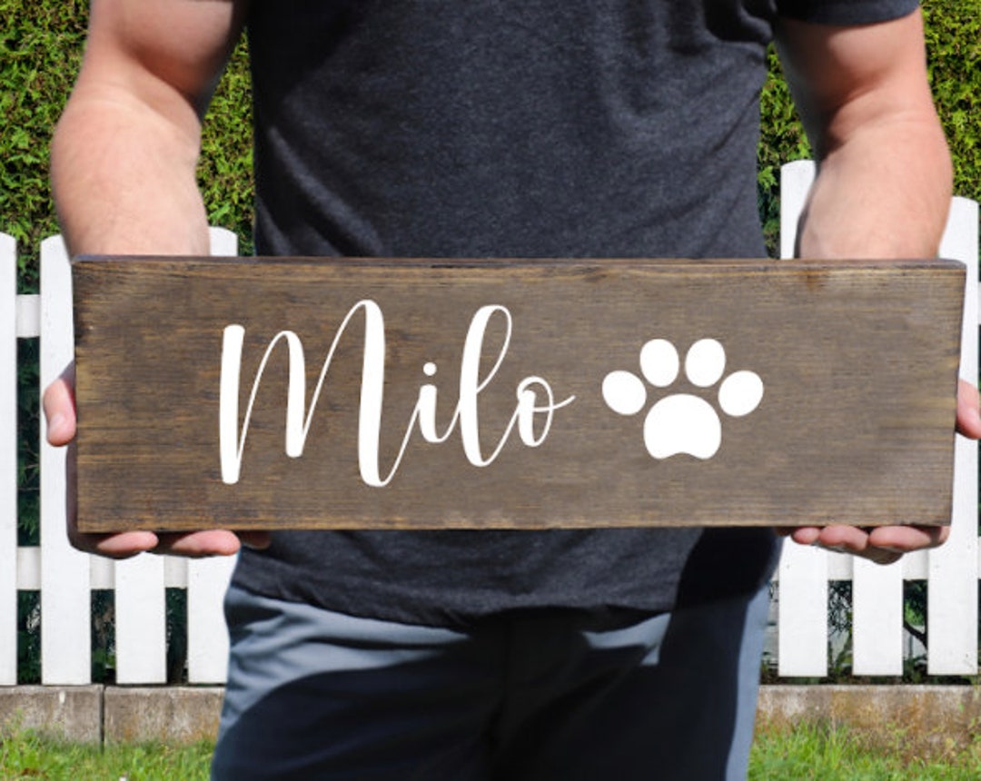 Pet Name Sign, Dog Name Sign, Custom Pet Sign, Animal Gift, Pet Love ...