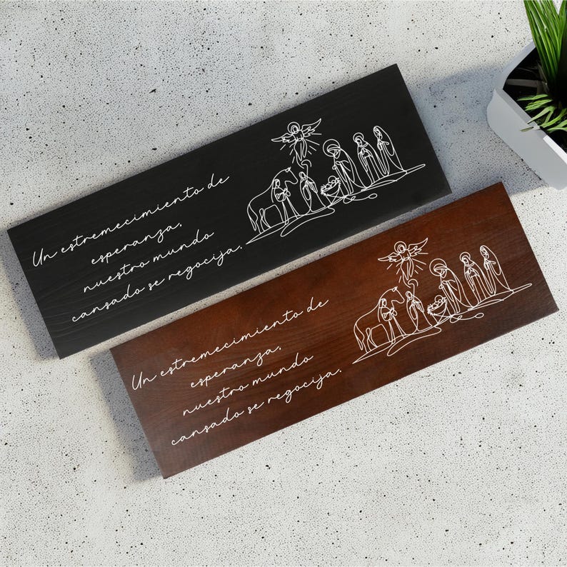 Spanish Nativity Sign “un Mundo Cansado Encuentra Esperanza”, Letrero ...