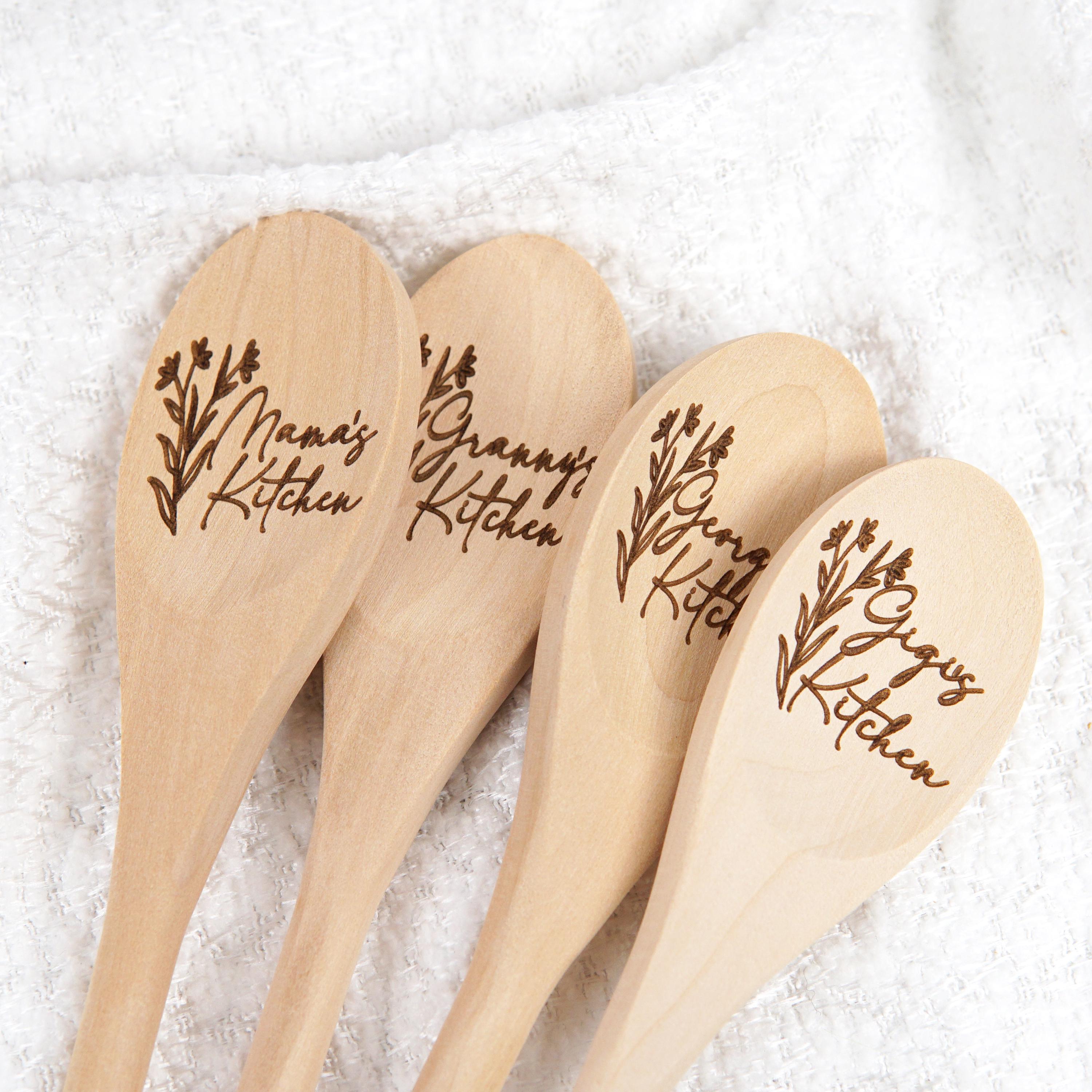 Custom Engraved Wooden Spoon - Personalized With Any Text Or Logo ...