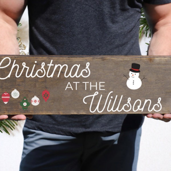 Holiday Family Name Sign - Etsy