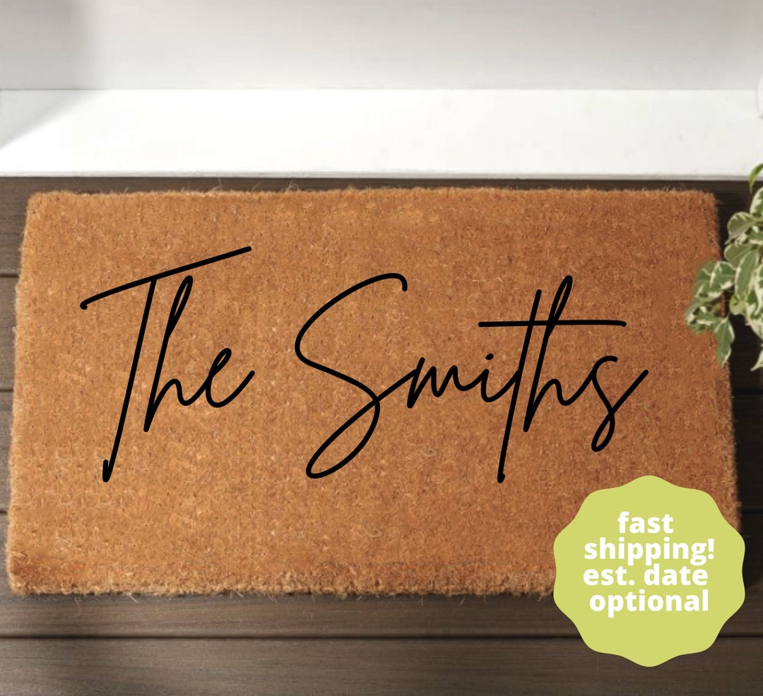 Personalized Welcome Mat, Custom Door Mat, Family Name Doormat, Wedding ...