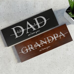 Dad We Love You Sign With Kids Names, Personalized Dad Sign, Sign With ...