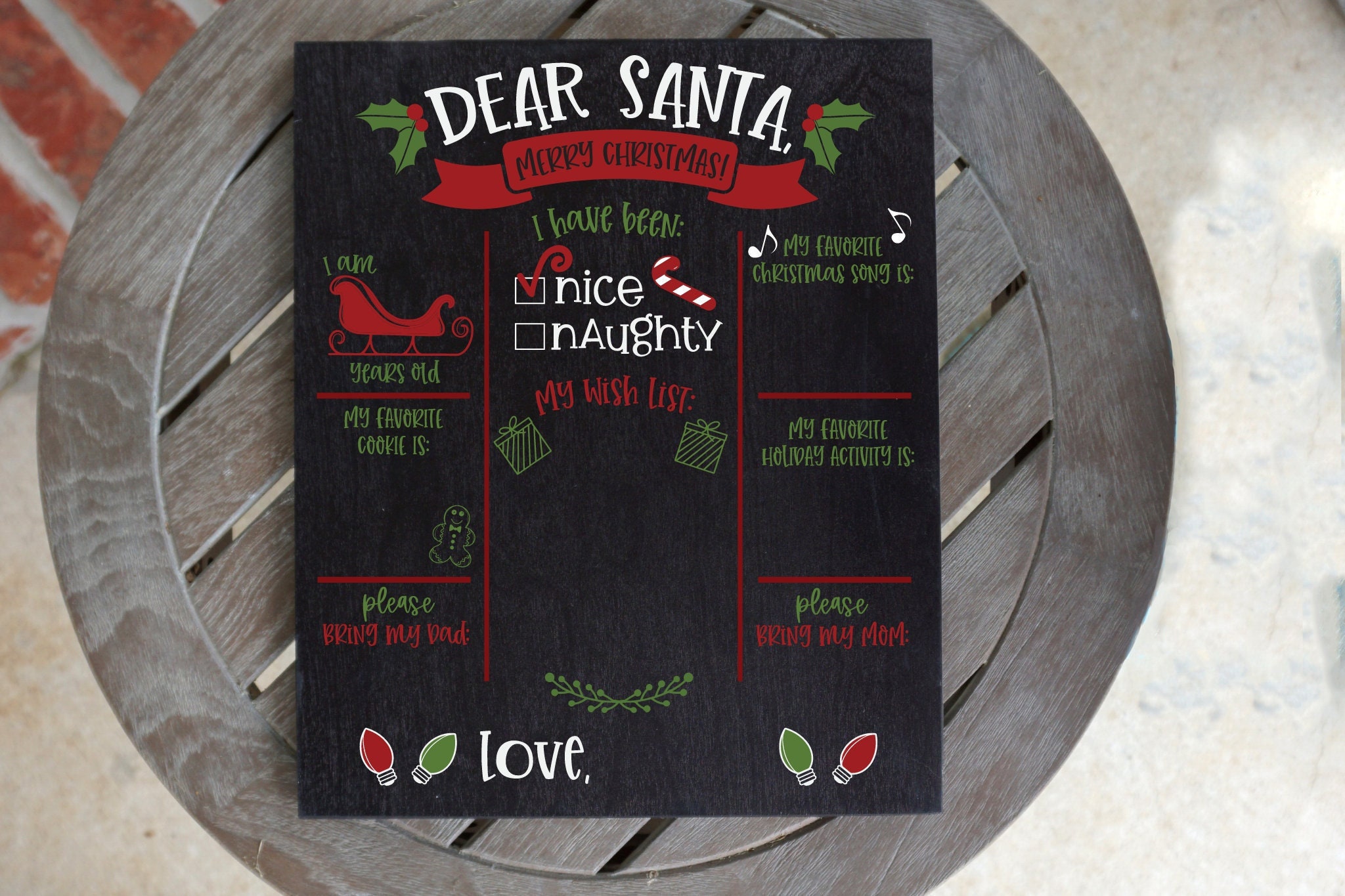 First Christmas Sign Christmas Decor Dear Santa Sign Letter - Etsy