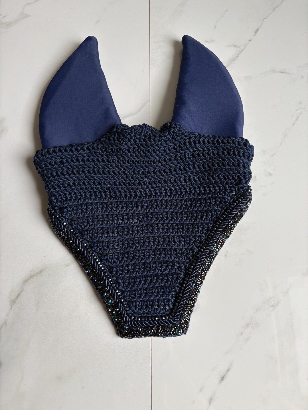 Cob Size Sound Proof Horse Bonnet in Navy With Navy Details - Etsy