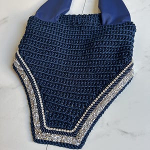 Horse Ear Bonnet in Navy With Silver Sparkles - Etsy