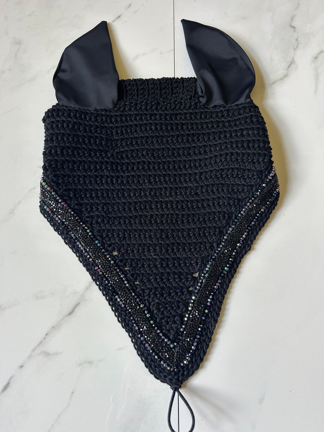 Equiears Horse Bonnet in Black With Black AB Crystal - Etsy