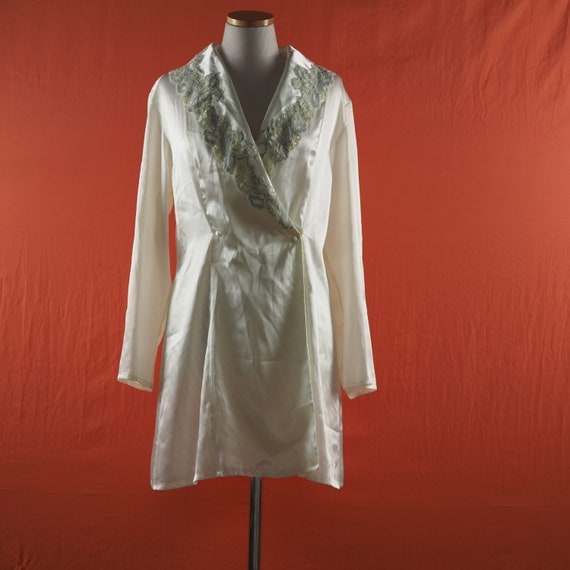 1990s Victoria’s Secret Satin Button Robe - Gem