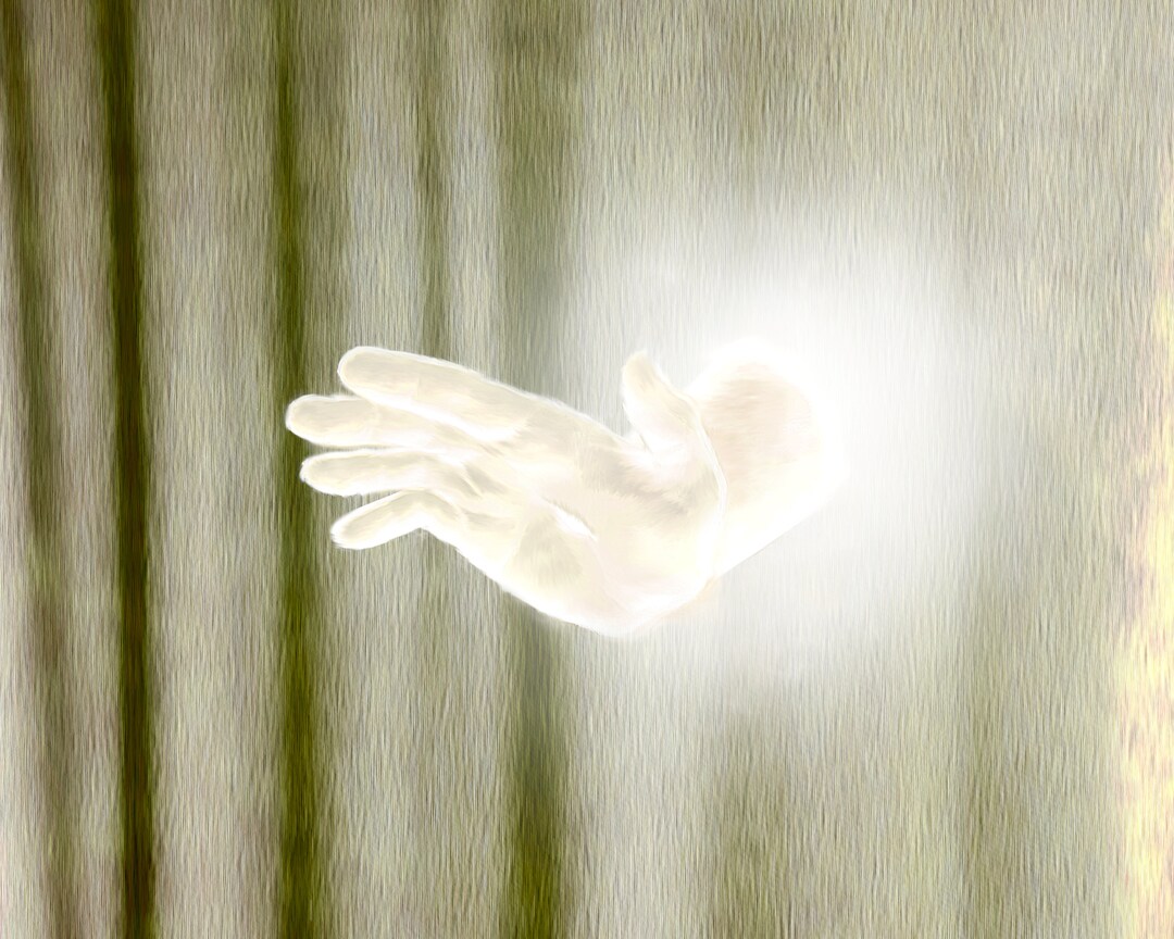 Christ's Hand Passing Through the Other Side of the Veil Jesus Art ...