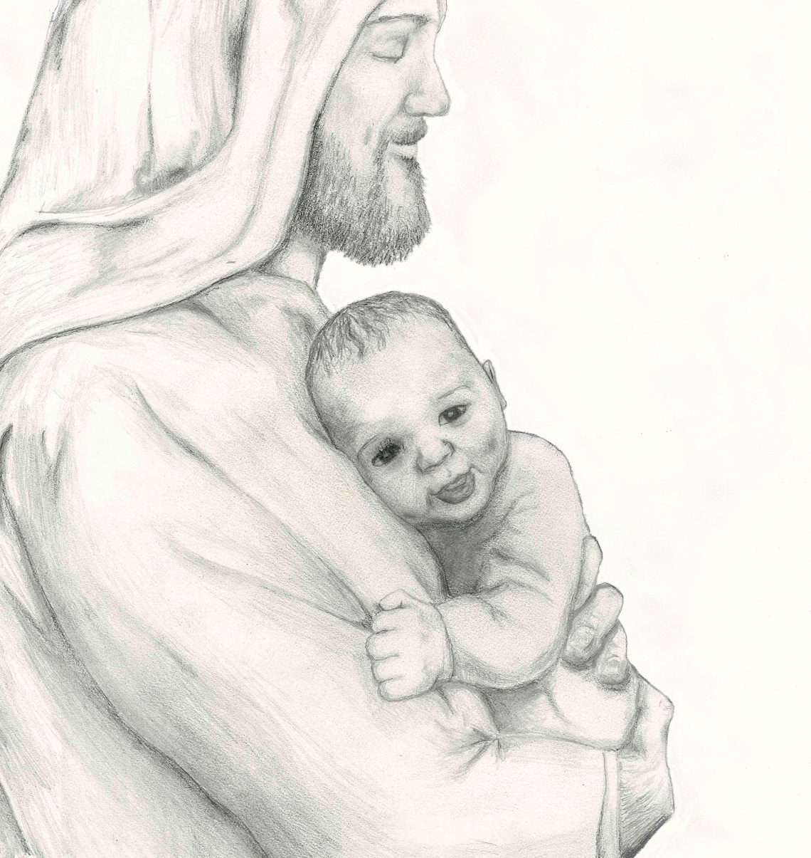 Jesus Art Christian Nursery Art Jesus Holding Baby Picture Christ With ...