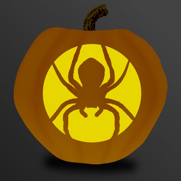 Spider Pumpkin Stencil - Etsy