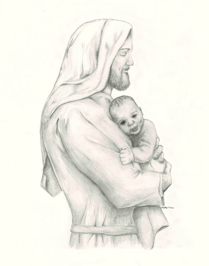 Jesus Art Christian Nursery Art Jesus Holding Baby Picture Christ With ...