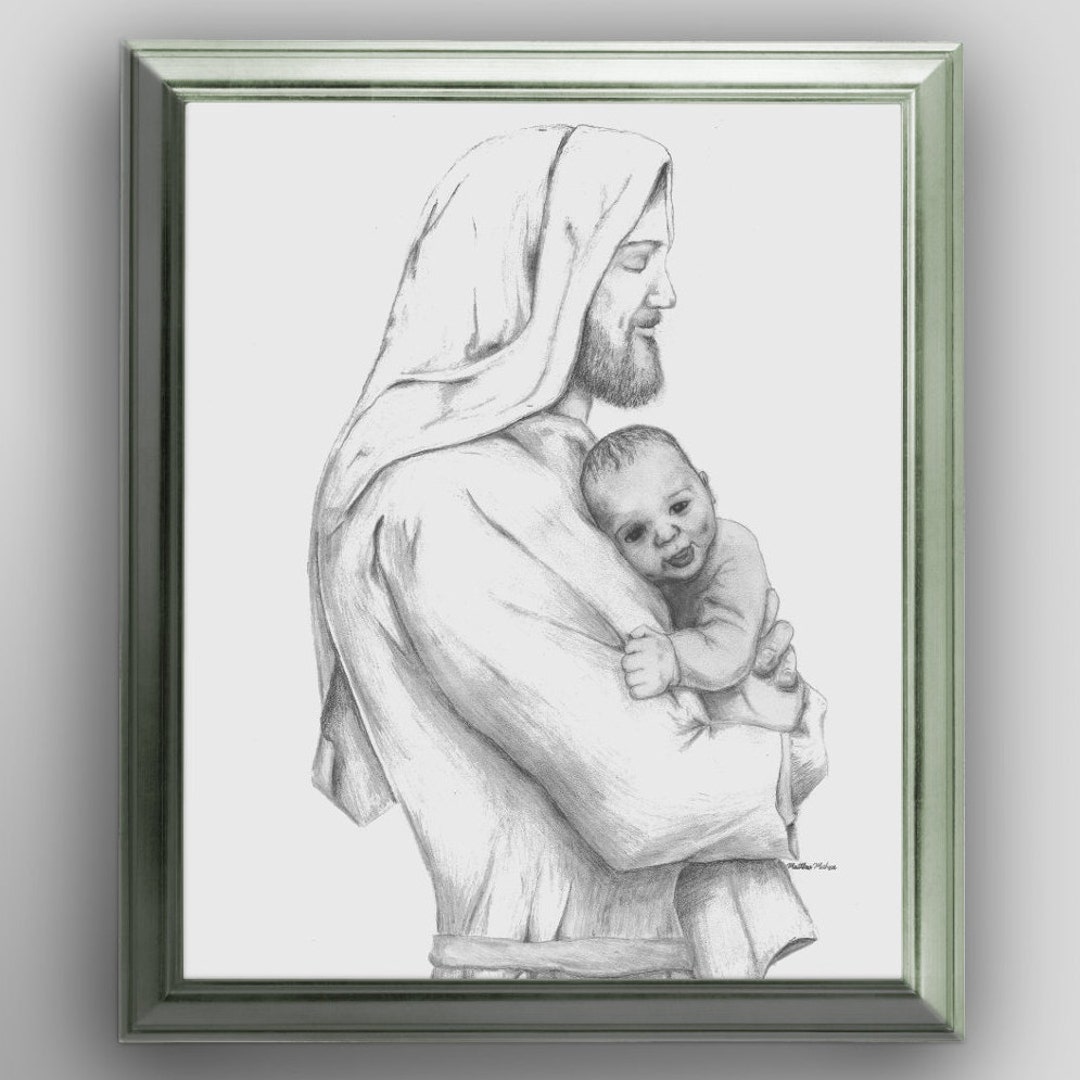 Jesus Art Christian Nursery Art Jesus Holding Baby Picture Christ With ...
