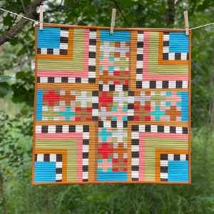 Geometric Art Quilt, Quilted Wall Hanging With Hanging Sleeve, 22 ...