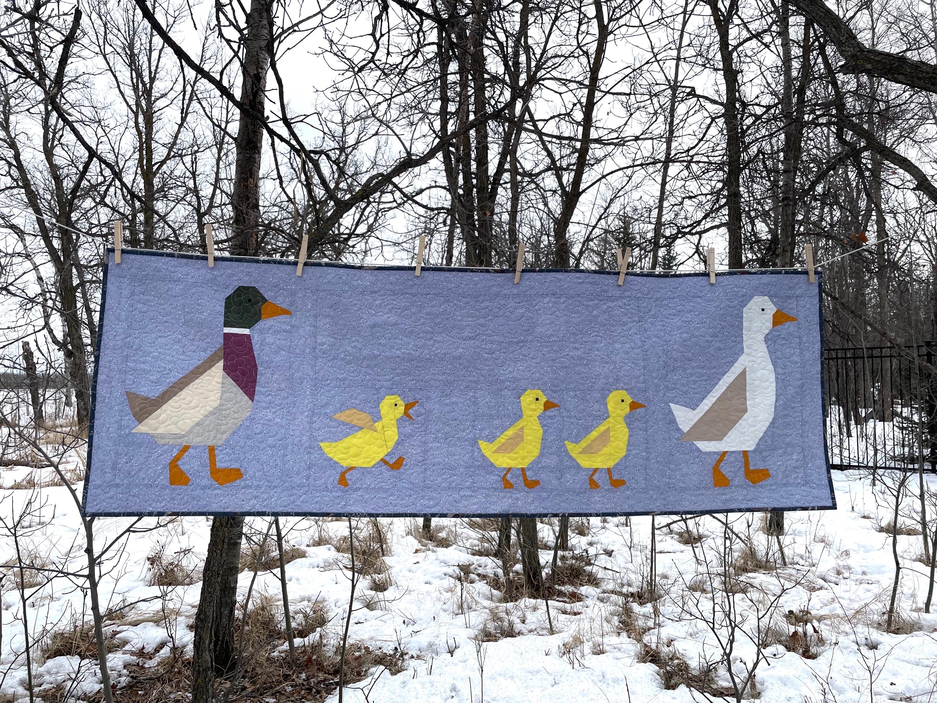 Quilted Duck Table Runner or Wallhanging, 20 X 59 Inches, Handmade - Etsy