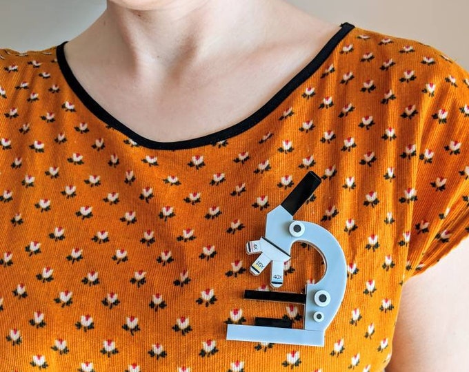 Acrylic Microscope Brooch. Laser Cut Acrylic Microscope With Objective ...