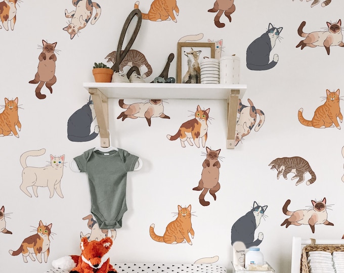 Meow Wall Decal Cat Design Vinyl Decor for Room Bedroom - Etsy