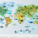 World Map Wall Decal Sticker, Animals World Map for Kids Room Decor ...