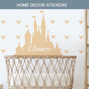 Fairy Castle Wall Decal Mickey Toddler Headboard Crib Large Nursery ...