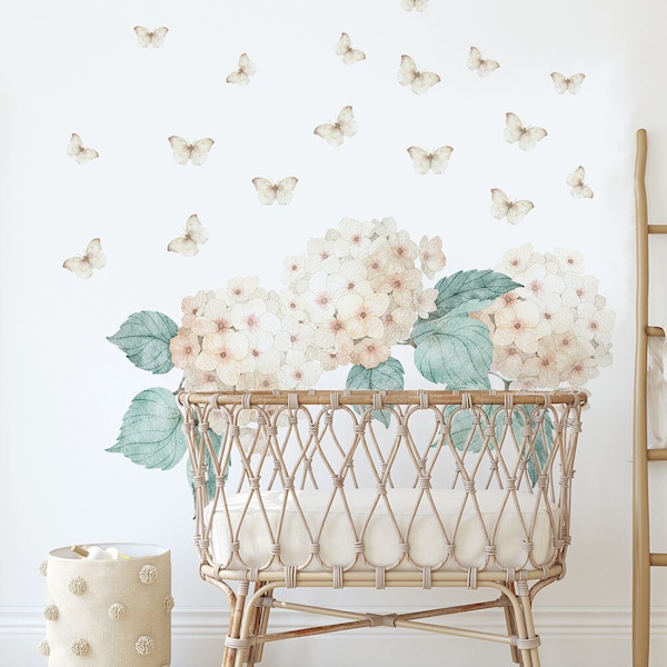 Blue Hydrangea Wall Decals - Etsy