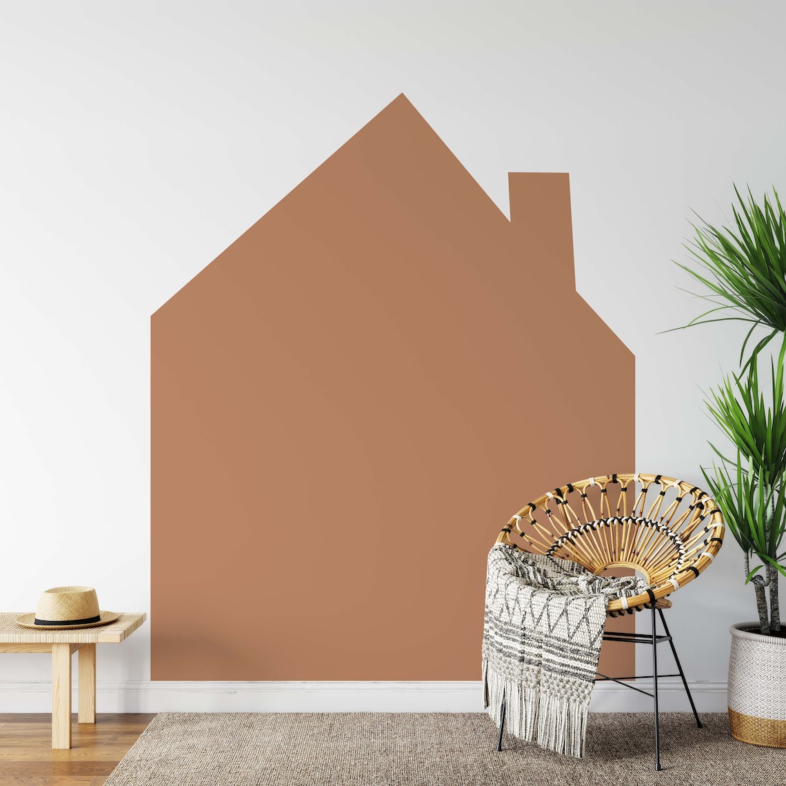 Big House Wall Decal Large Home Headboard Color Block Sticker ...