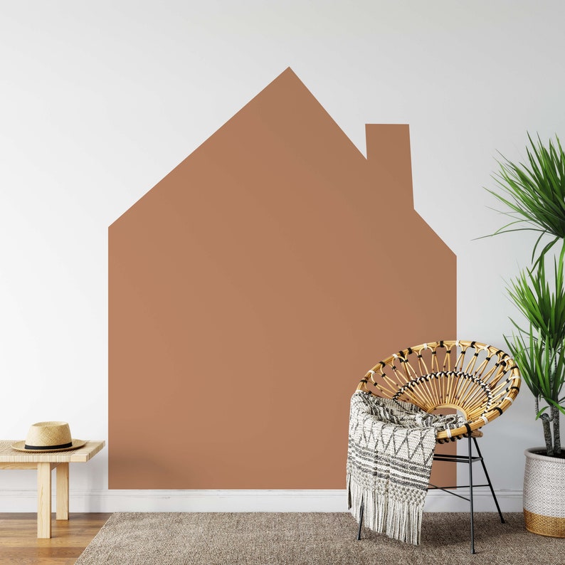 Big House Wall Decal Large Home Headboard Color Block Sticker ...