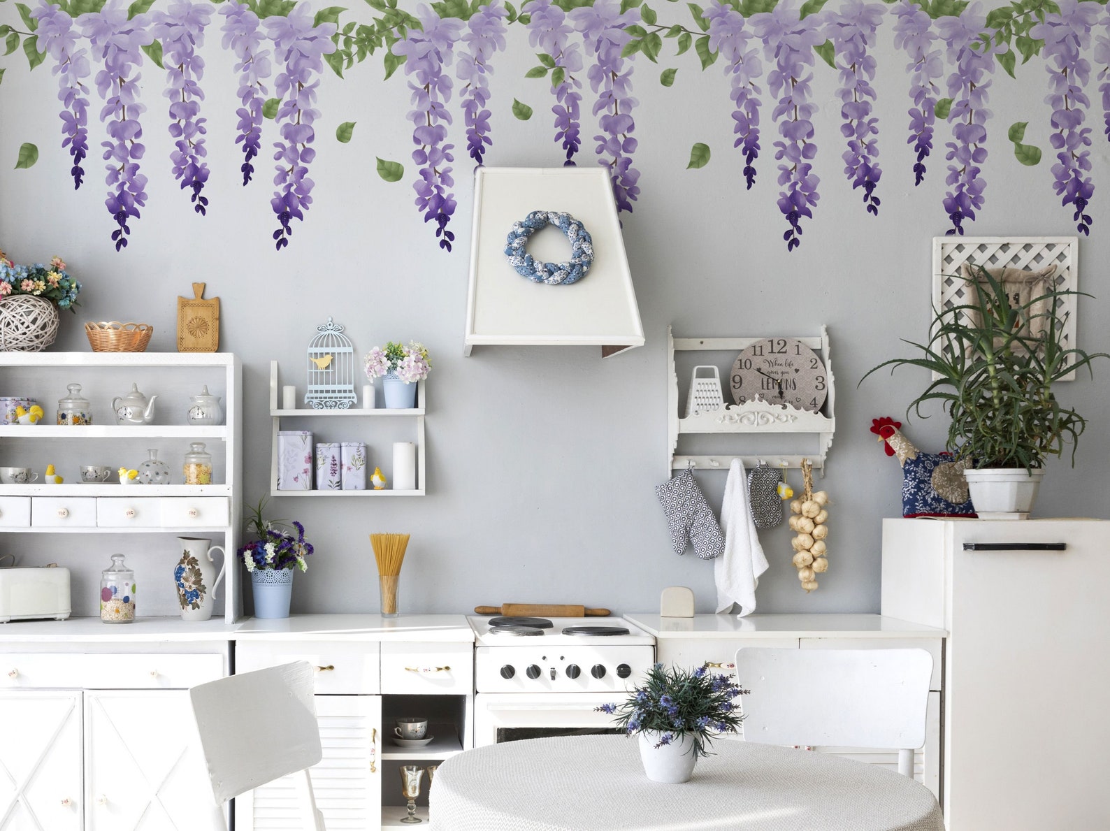 Wisteria Wall Decals Purple Flowers Stickers LF093 - Etsy