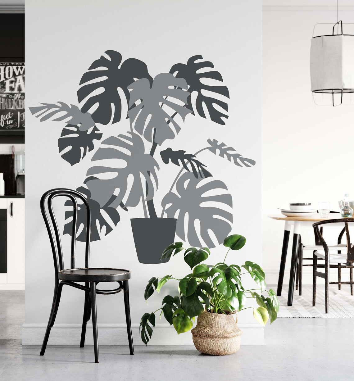 Monstera Plant Wall Decal Boho Greenery Sticker LF292 - Etsy