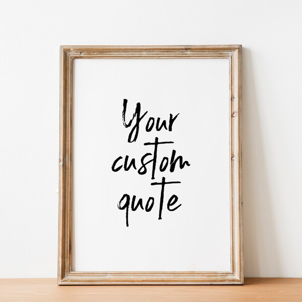Custom Calligraphy Quote Framed - Etsy