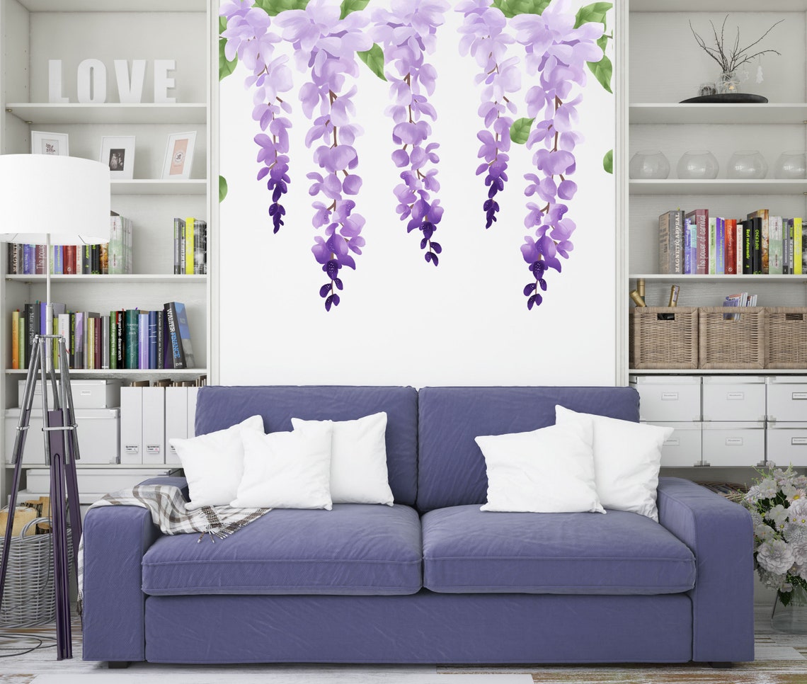 Wisteria Wall Decals Purple Flowers Stickers LF093 - Etsy