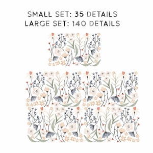 Watercolor Flower Greenery Wall Decals Nature Sticker Boho Nursery ...