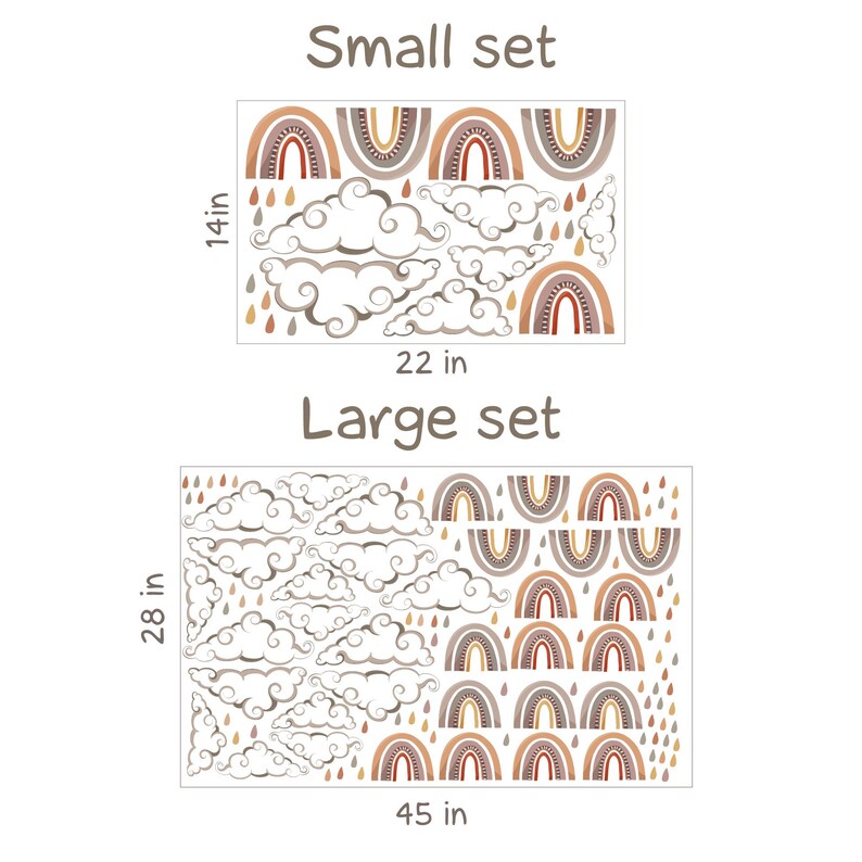 Boho Clouds Wall Decals Rainbows Stickers Muted Colors, KL0077 - Etsy