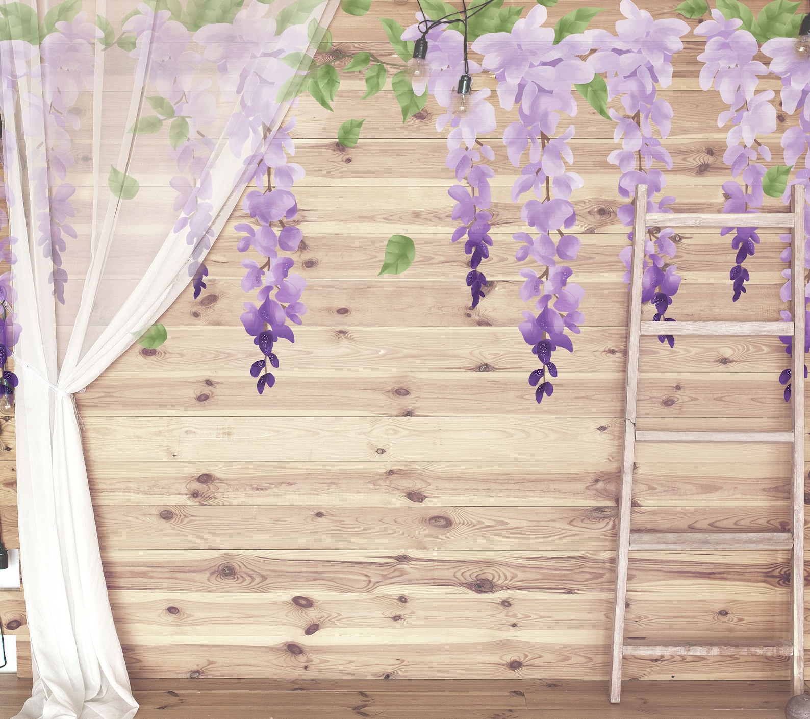 Wisteria Wall Decals Purple Flowers Stickers LF093 - Etsy