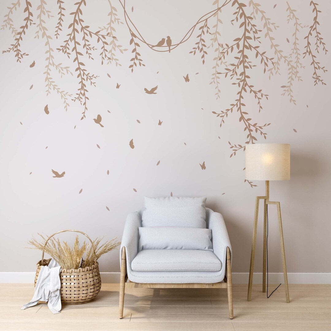 Leaves Greenery Wall Decals Birds Butterflies Stickers LF276 - Etsy