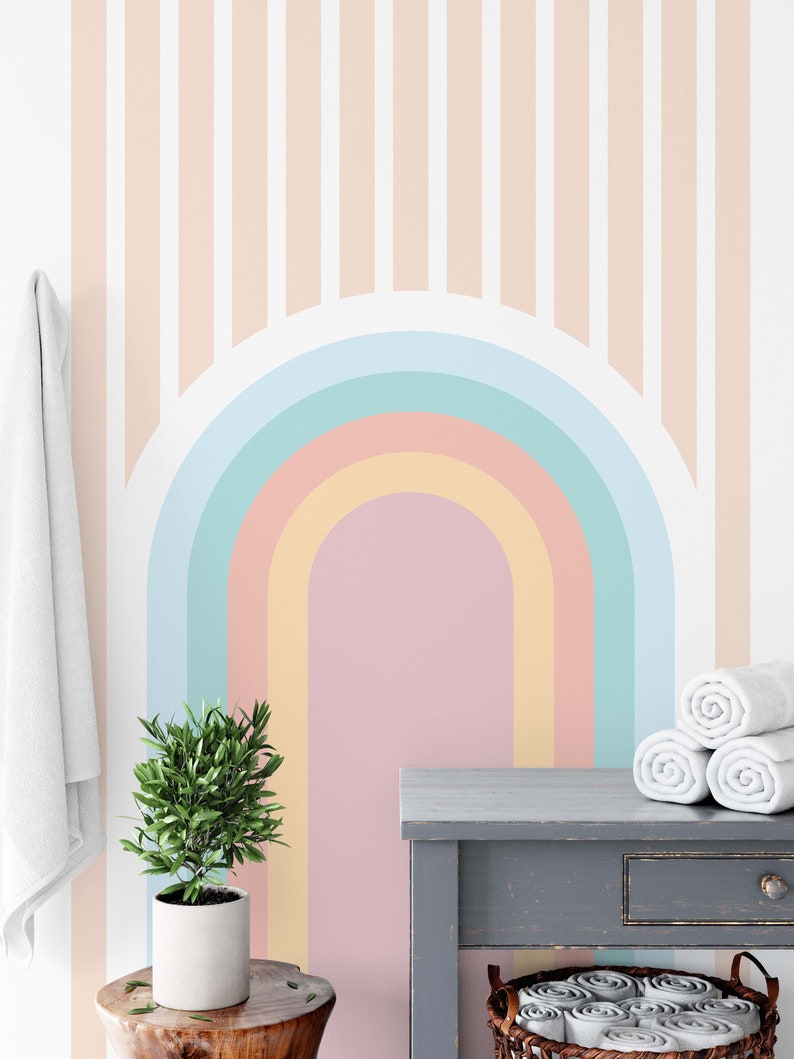 Rainbow Arch Wall Decal Line Headboard Sticker LF300 - Etsy
