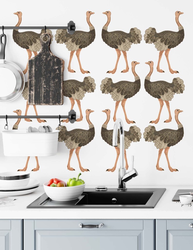 Ostrich Wall Decal Safari Bird Sticker, LF294 - Etsy