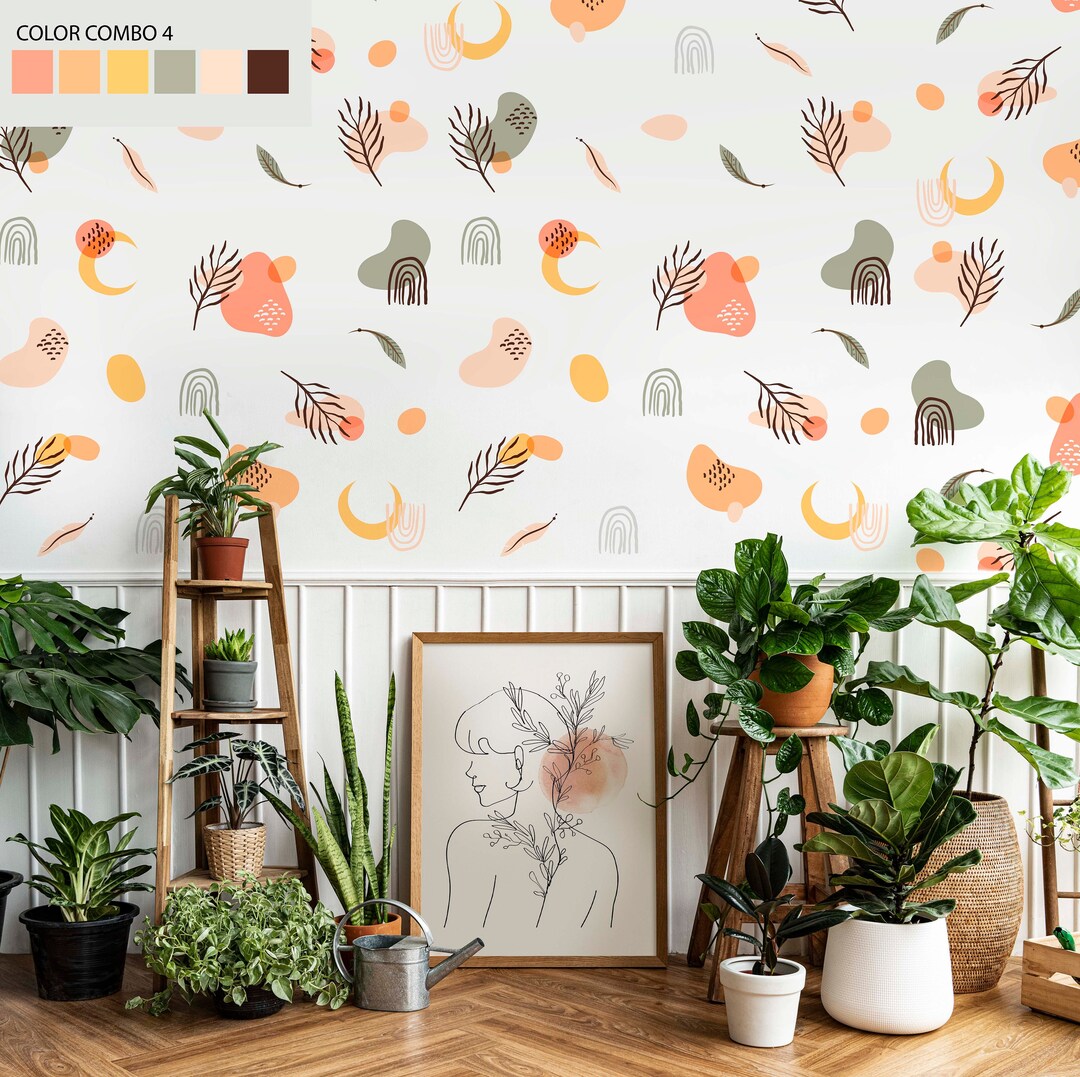 Spots Color Wall Decals Boho Greenery Stickers, LF278 - Etsy