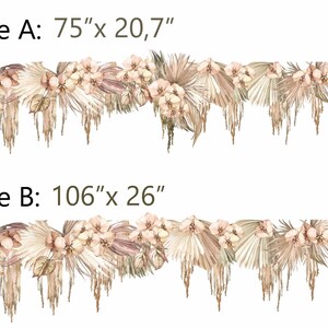 Hanging Boho Brown Greenery Wall Stickers Vines Palm Leaves Decals ...