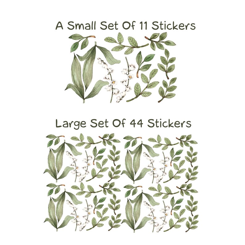 Green Wall Decals Flower Stickers Lily of the Valley, KL0015 - Etsy