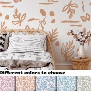 Leaves Brown Wall Decals Boho Leaf Stickers, LF070 - Etsy